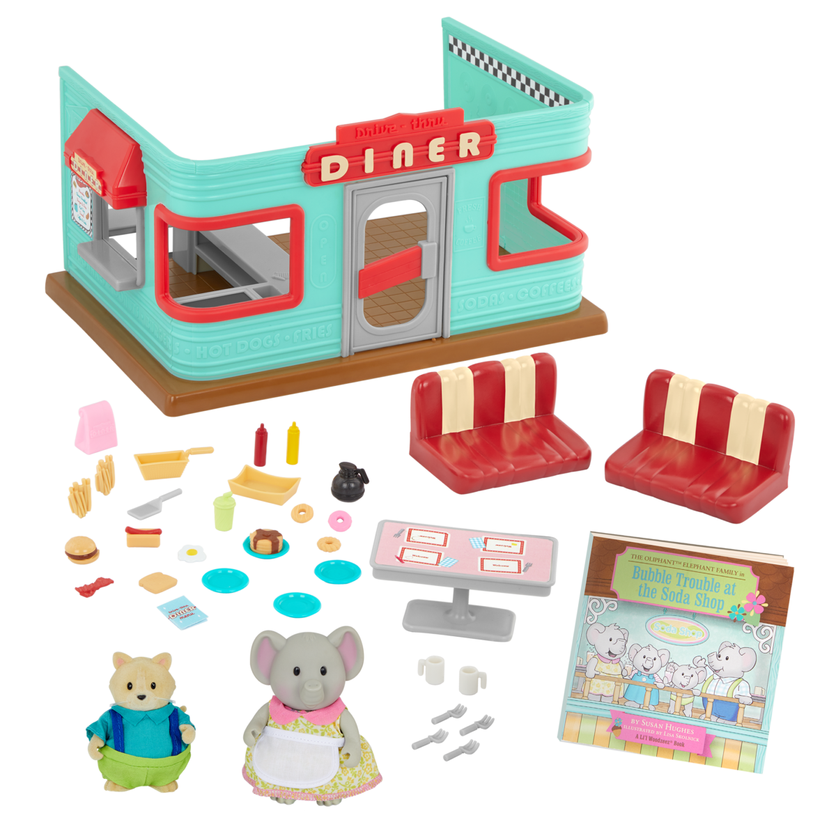 Li'l Nibbles Drive Thru Diner | Deluxe Toy Restaurant with Figurines ...